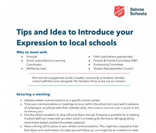 Tips: Introduce yourself to local schools | mySalvos