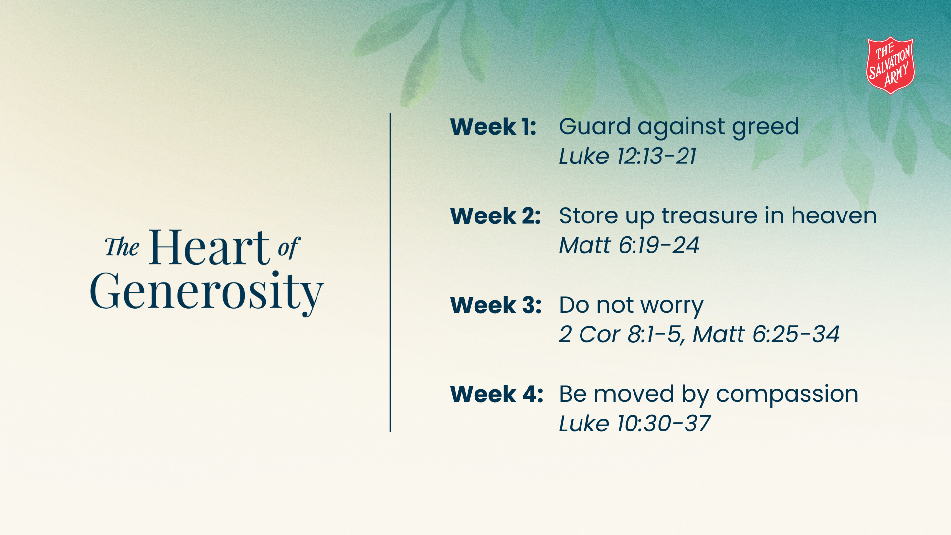 The Heart of Generosity - Sermon Series | mySalvos