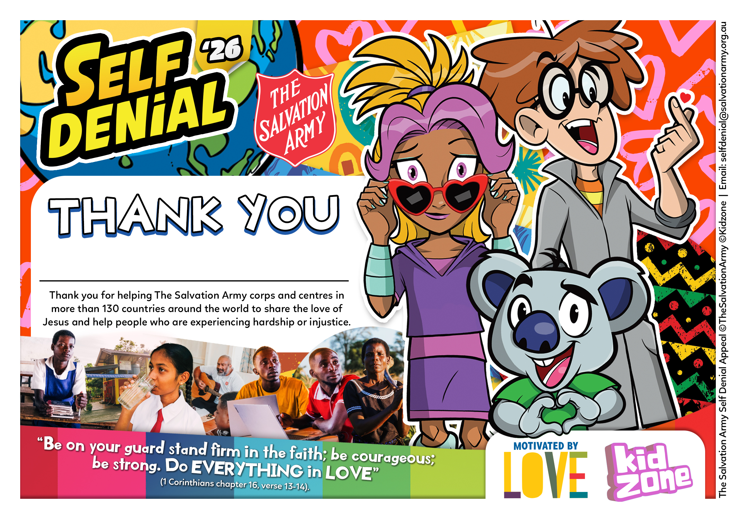 Self Denial Appeal Kids Thank You Certificate | mySalvos