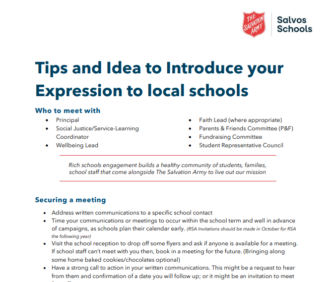 Tips: Introduce yourself to local schools | mySalvos
