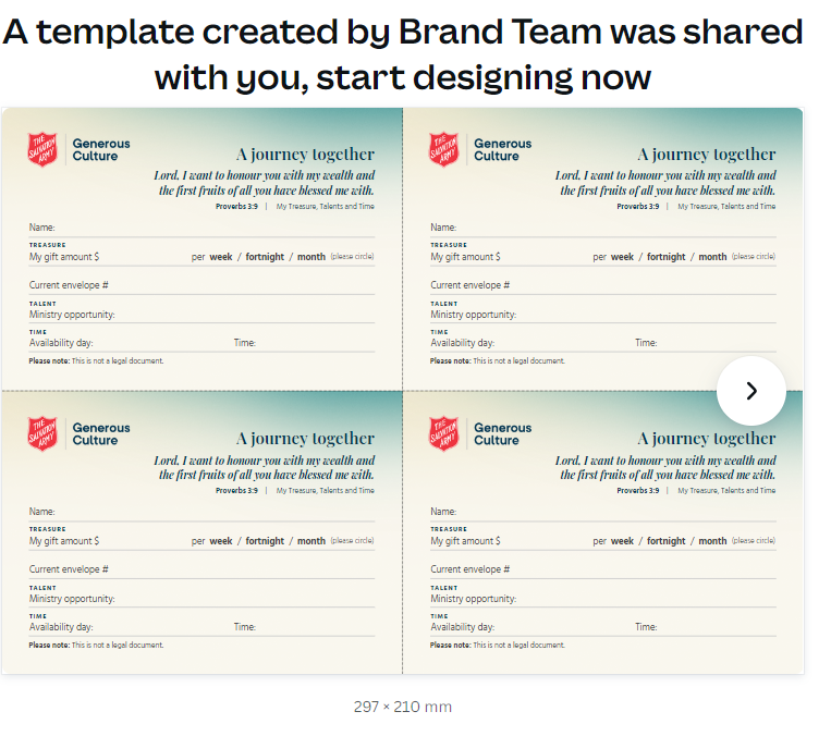 Giving Commitment Card - Canva link | mySalvos